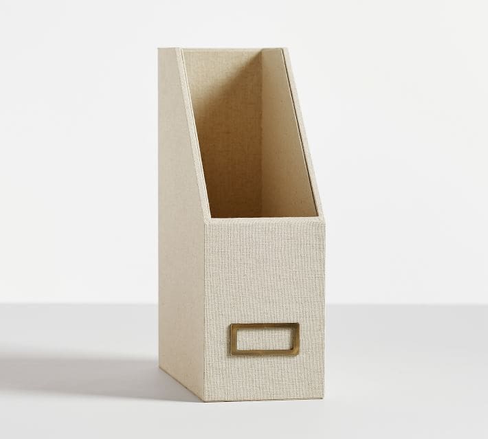 Linen Home Office Magazine Filer - Busbee Style