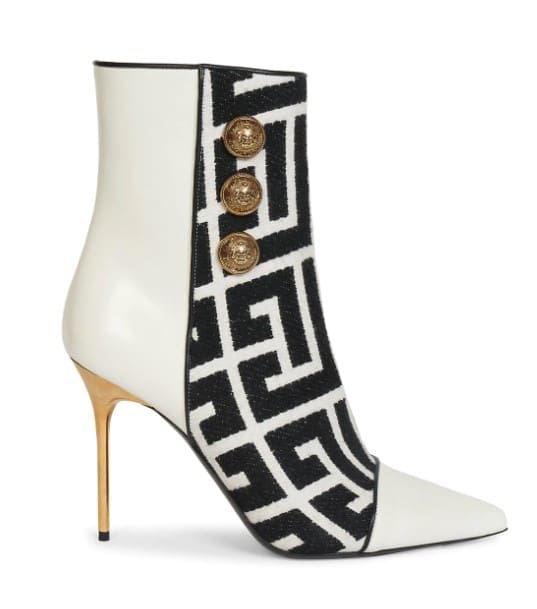 Balmain Roni Monogram Jacquard-Leather Ankle Boots - Busbee Style