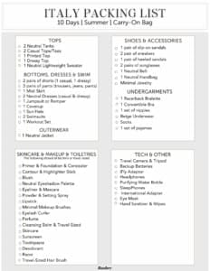 Simplifying What To Pack for Italy...Regardless of Bag Size!